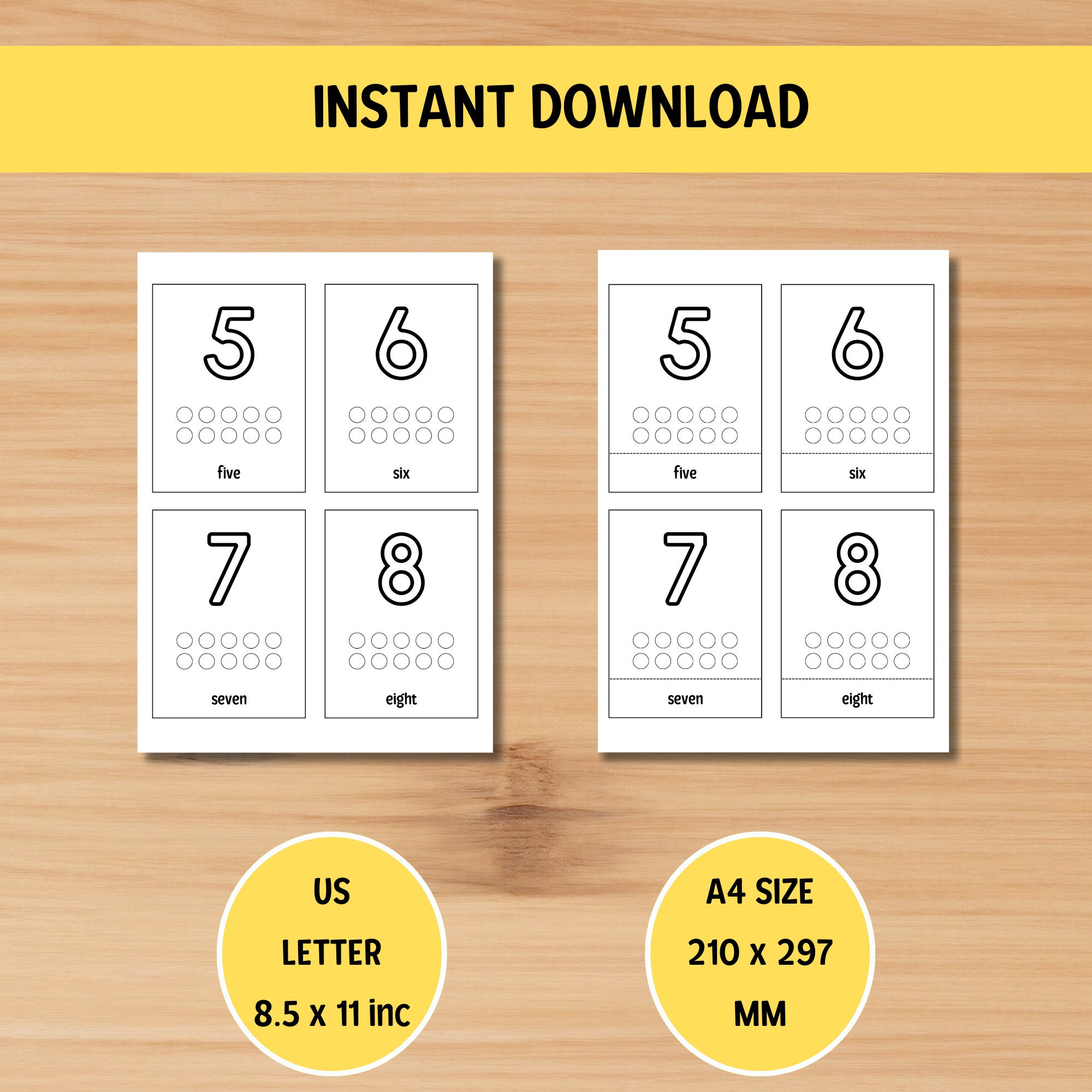 Numbers Coloring Flashcards, Preschool Math Worksheets, Number Trace ...