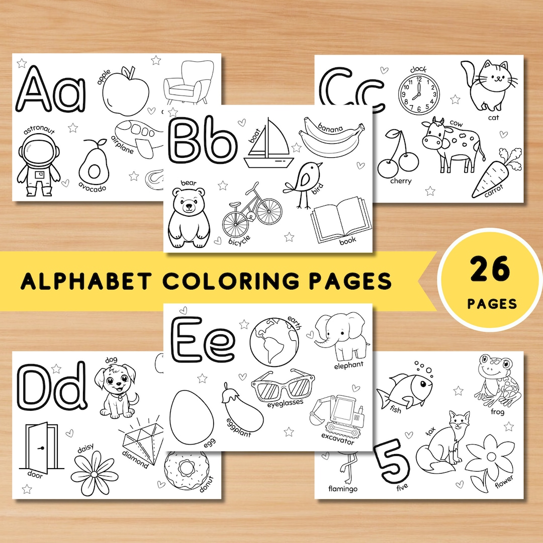 26 Printable Alphabet Coloring Pages, Toddler Activity, ABC Coloring ...