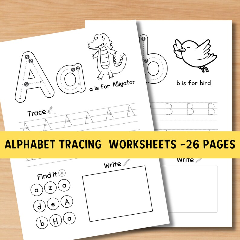 Alphabet Tracing Worksheets, Preschool ABC Letter Handwriting ...