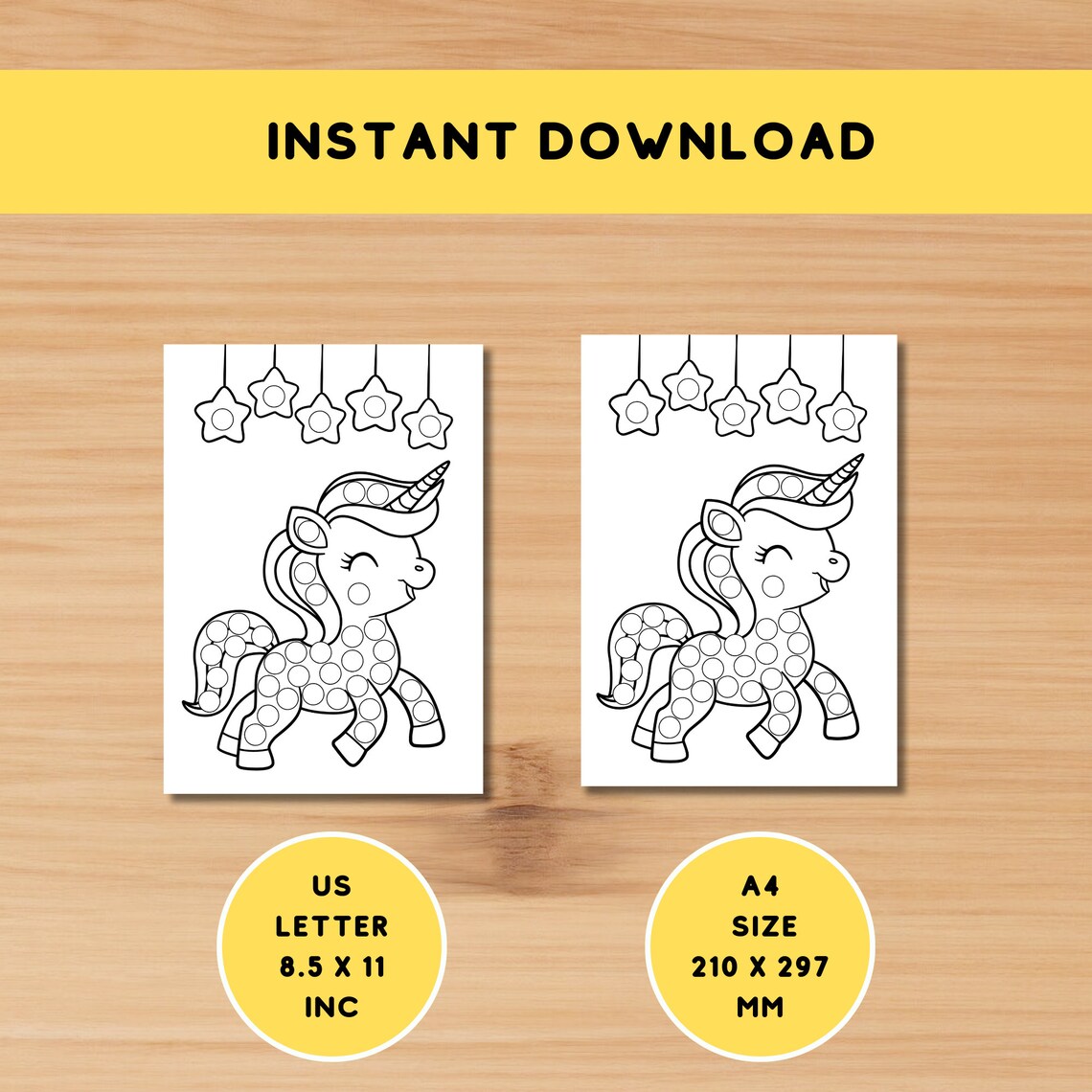 Unicorn Dot Marker Coloring Book, Printable Dot Marker Unicorn Cute ...