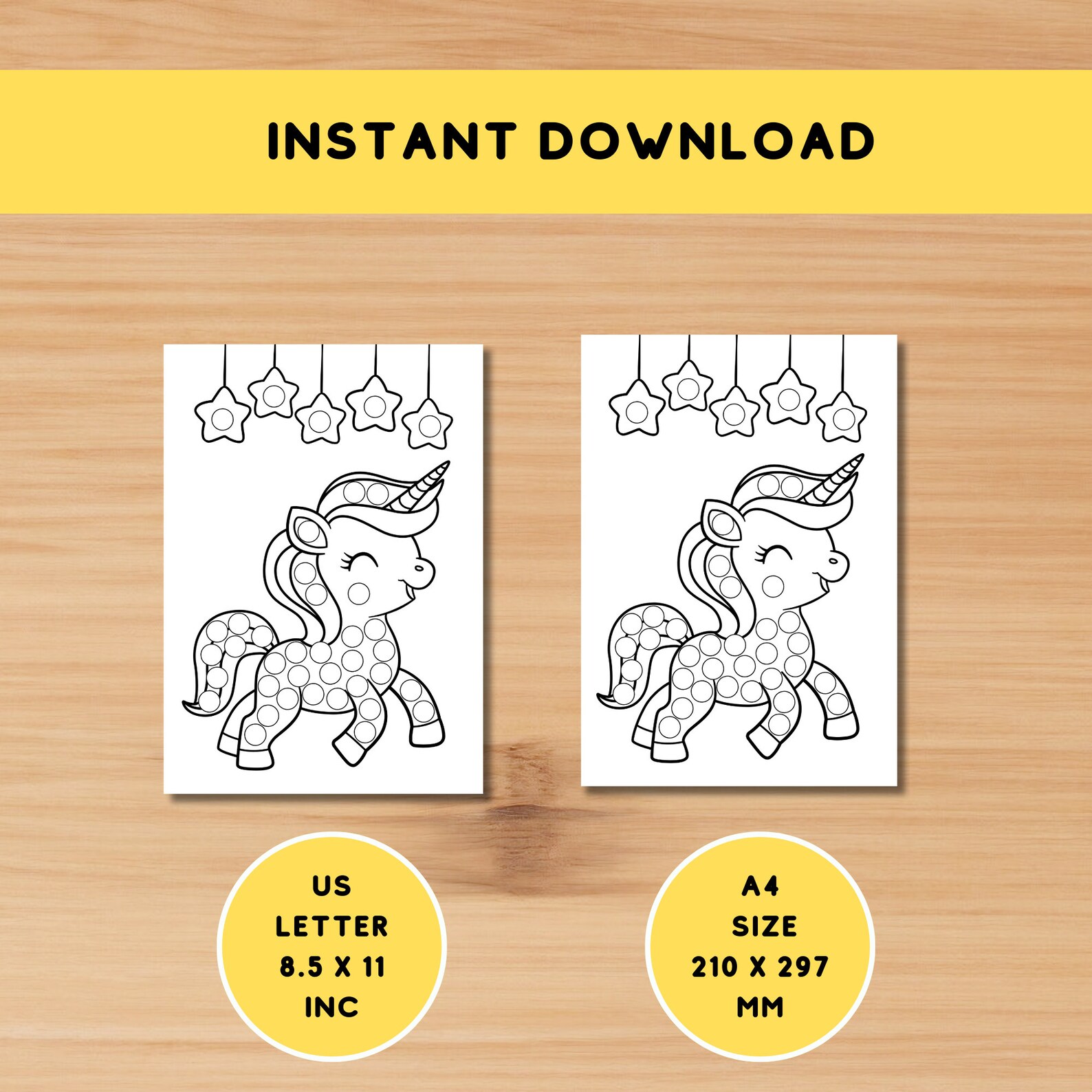 Unicorn Dot Marker Coloring Book, Printable Dot Marker Unicorn Cute ...
