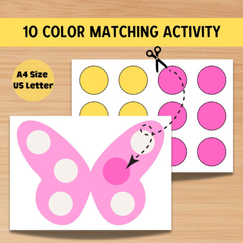 10 Color Matching Activity, Butterfly Color Shorting Game, Preschool ...
