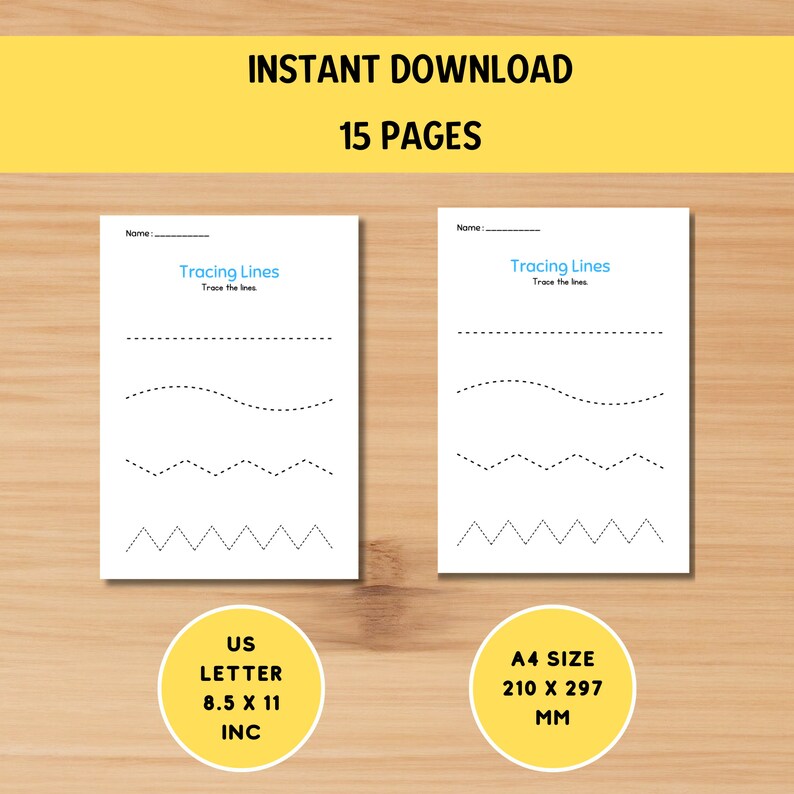 Preschool Tracing Lines and Coloring Shape Pages, Preschool Worksheets ...