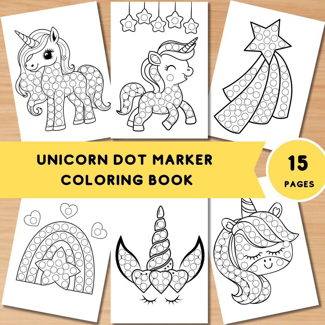 Unicorn Dot Marker Coloring Book, Printable Dot Marker Unicorn Cute ...