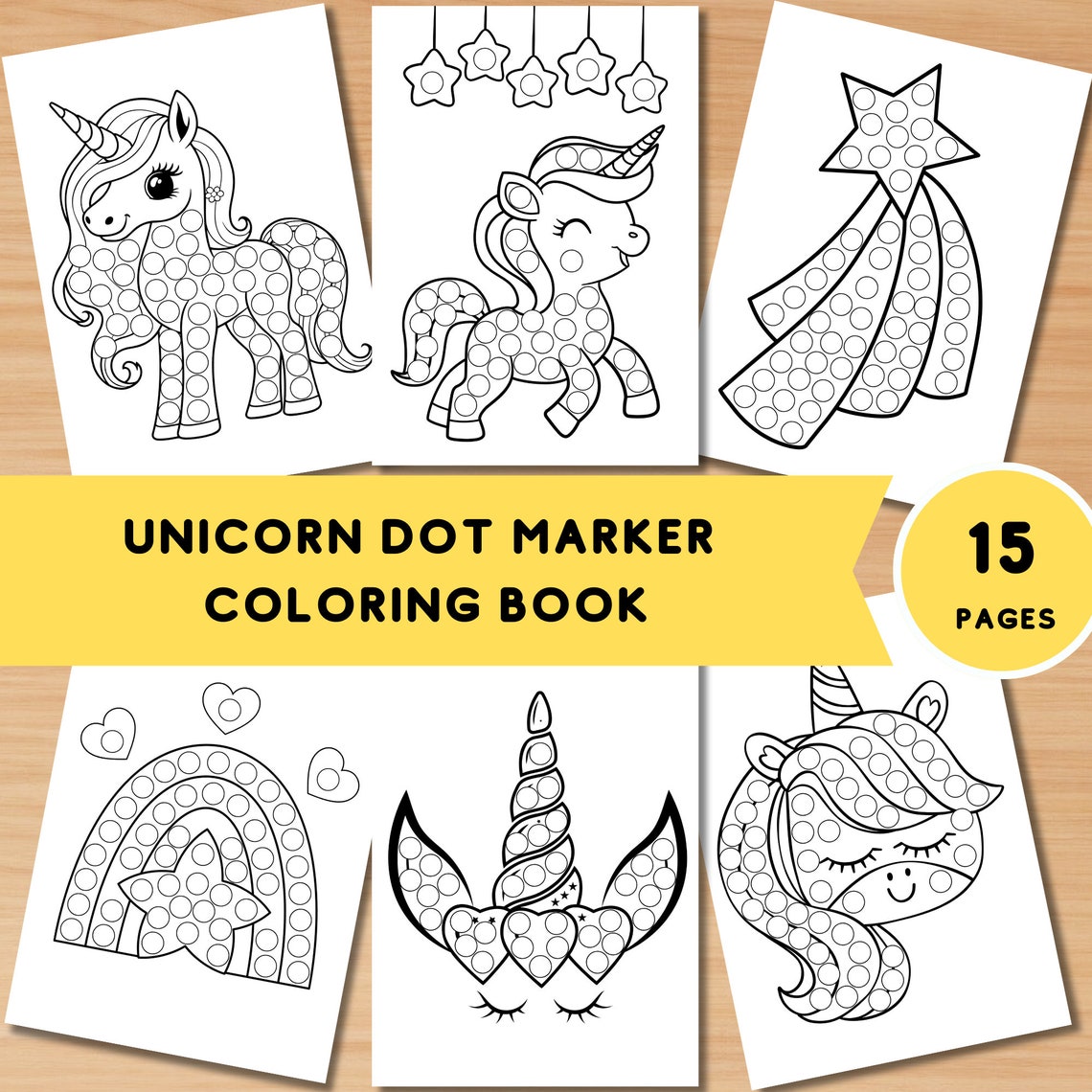 Unicorn Dot Marker Coloring Book, Printable Dot Marker Unicorn Cute ...