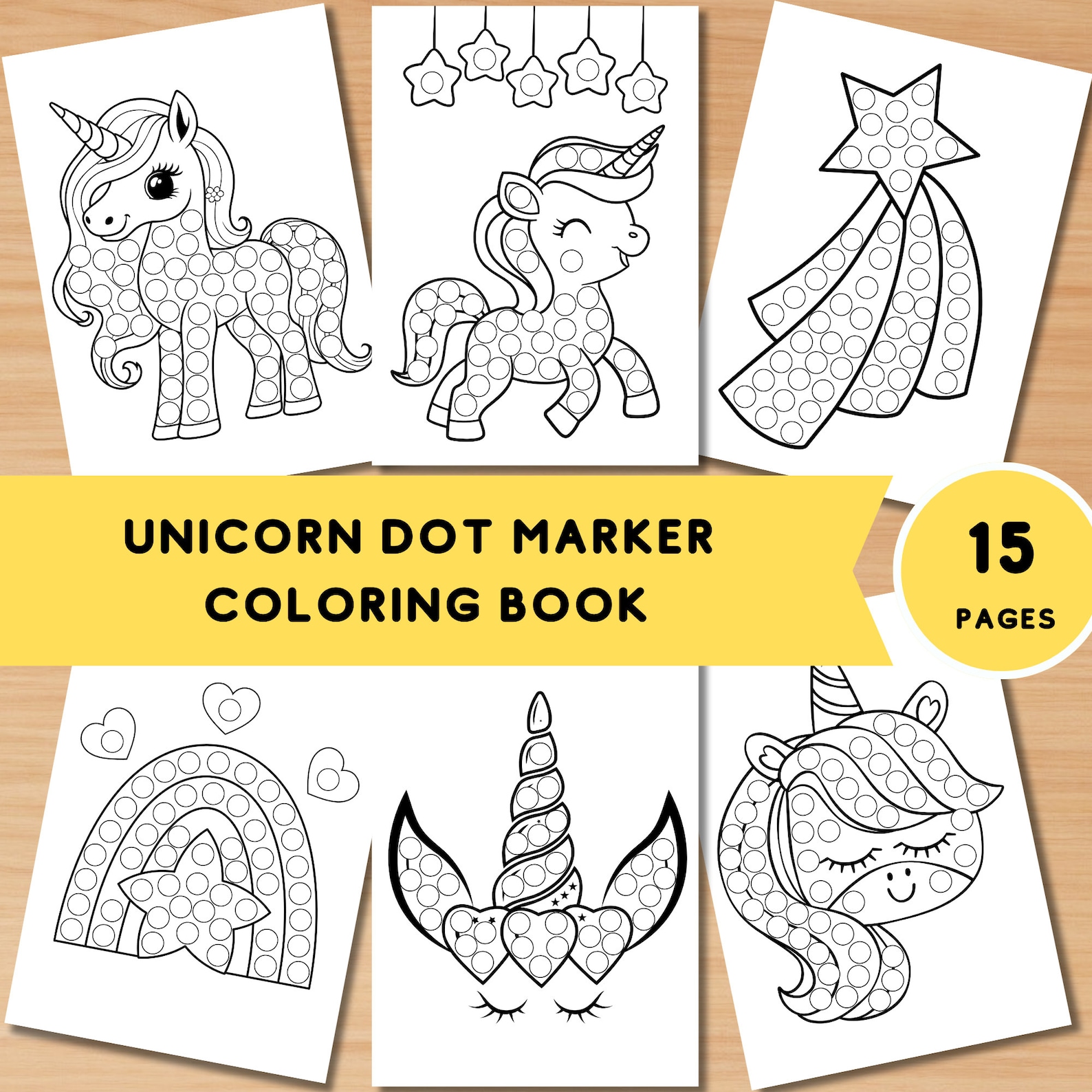 Unicorn Dot Marker Coloring Book, Printable Dot Marker Unicorn Cute ...