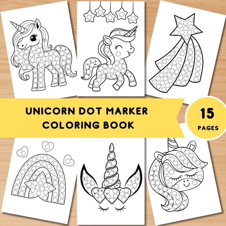 Unicorn Dot Marker Coloring Book, Printable Dot Marker Unicorn Cute ...
