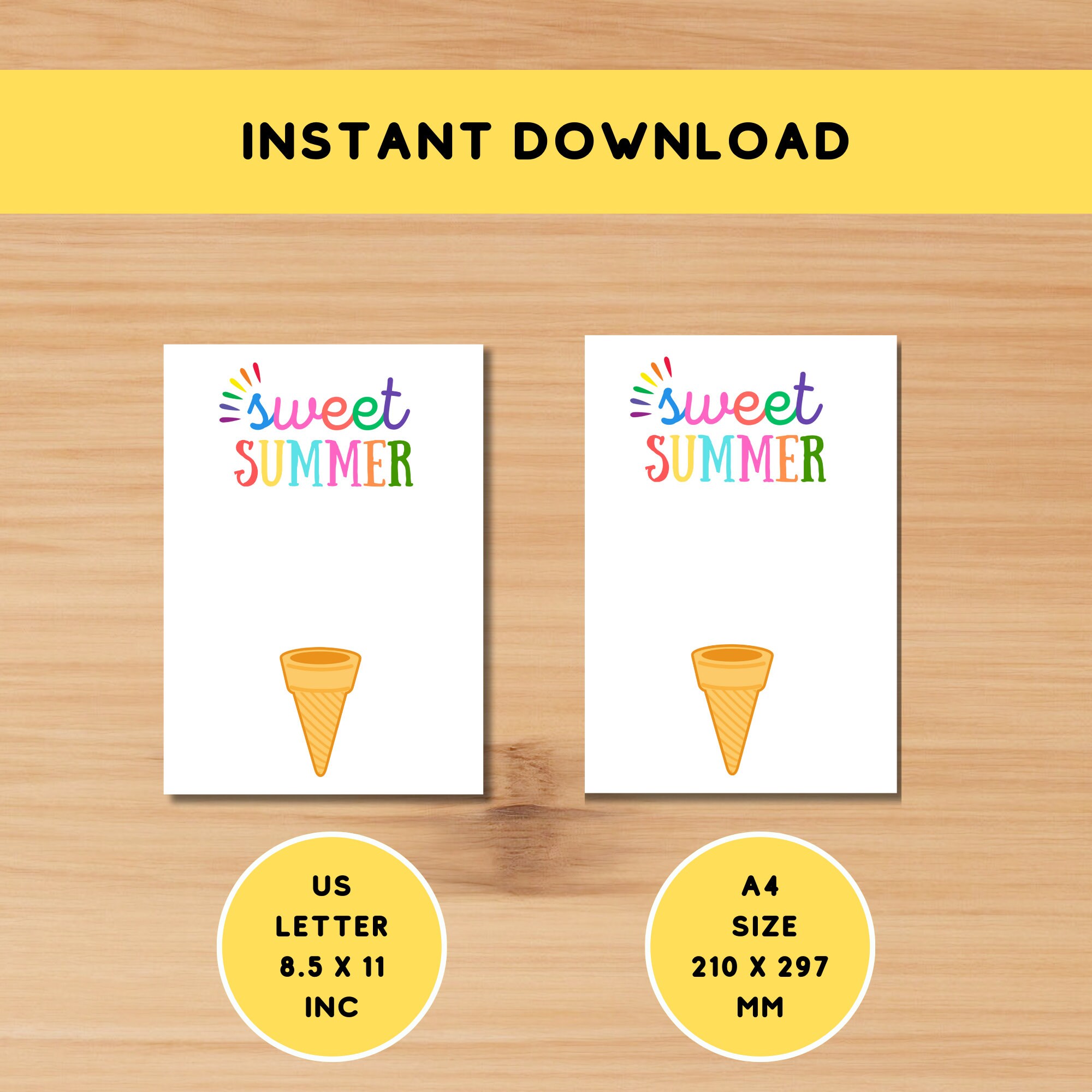 Icecream Sweet Summer Handprint Craft, Toddler Printable Footprint ...