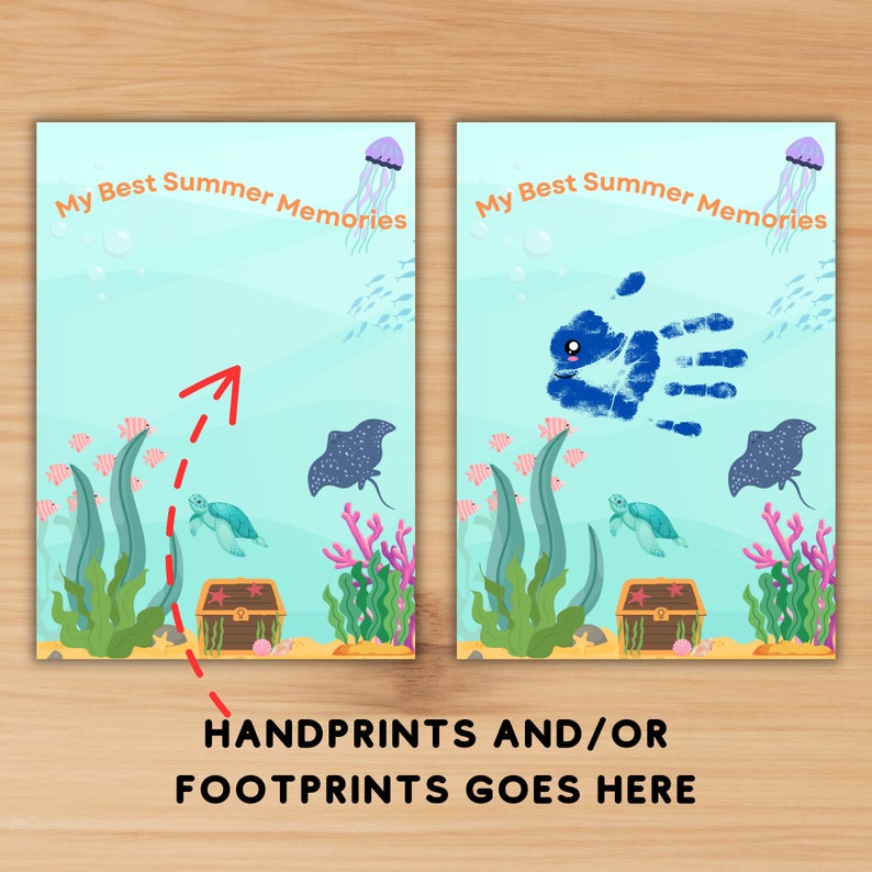 DIY Summer Handprint Craft for Kids, My Best Summer Memories, Ocean ...