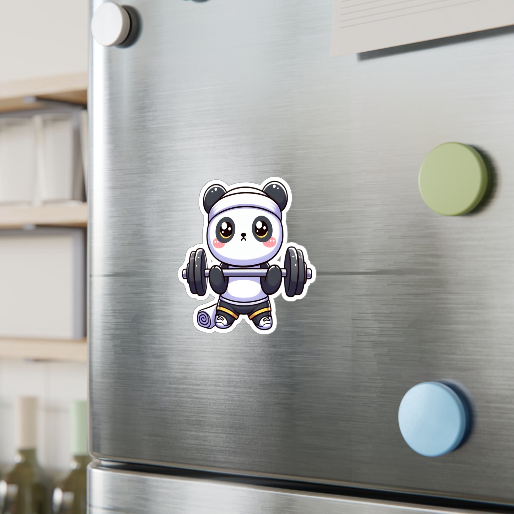 Adorable Panda Weightlifting Sticker Durable Vinyl Decal - Etsy