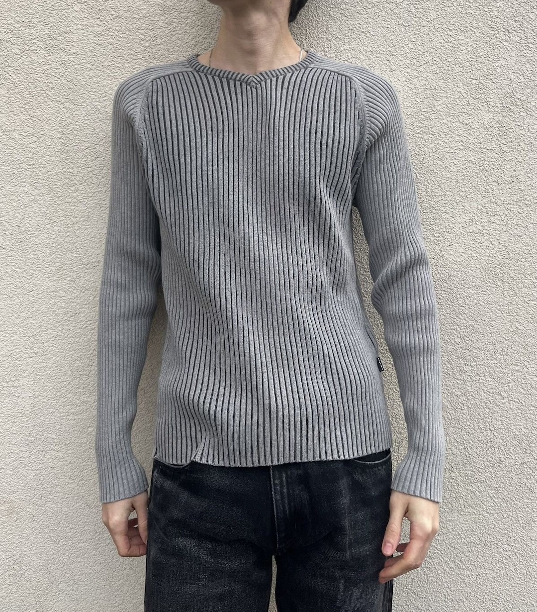Vintage Slected Y2K Ribbed Knitwear Sweater - Etsy