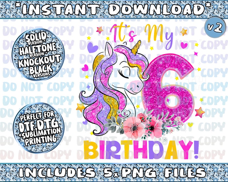 6th Birthday Party 6 Year Old Unicorn Pretty Girly Dance Cute ...