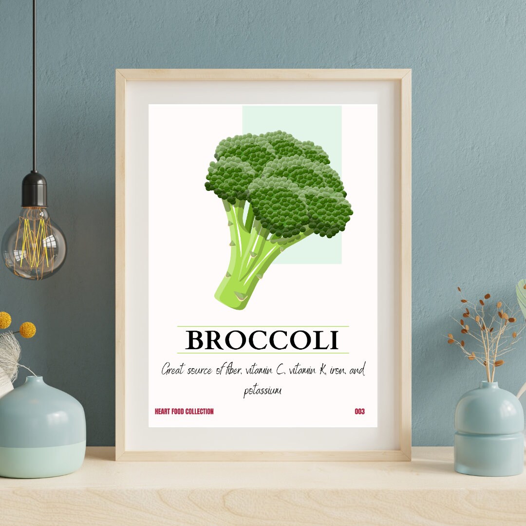 PRINTABLE Broccoli Kitchen Living Room Wall Decor, Instant Download ...