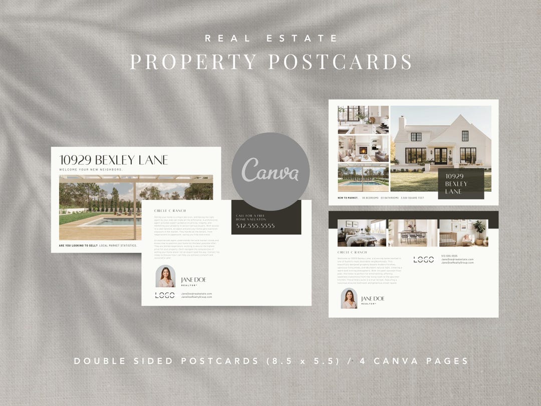 Modern Real Estate Postcards | Editable Property Marketing Templates ...