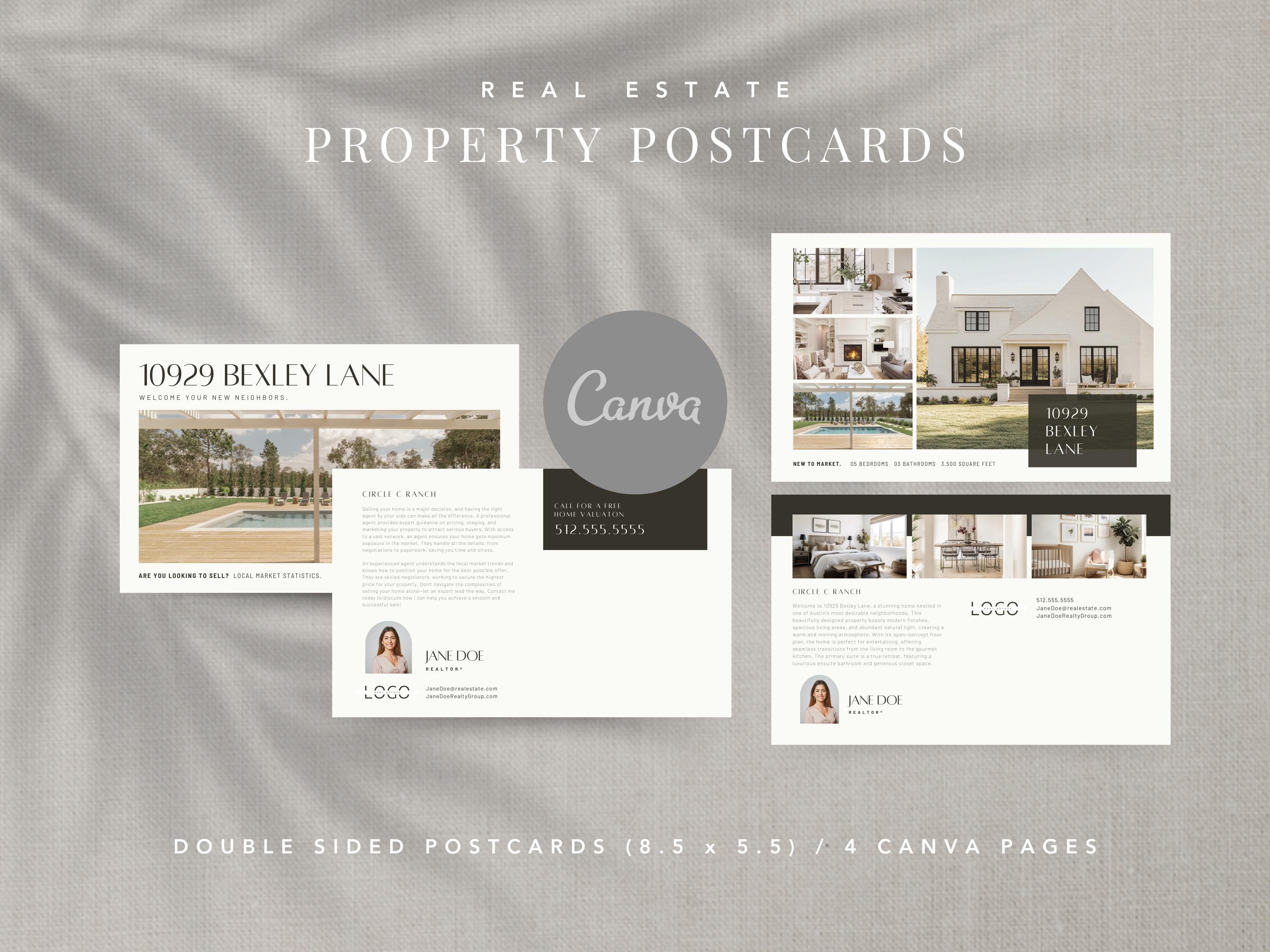 Modern Real Estate Postcards | Editable Property Marketing Templates ...
