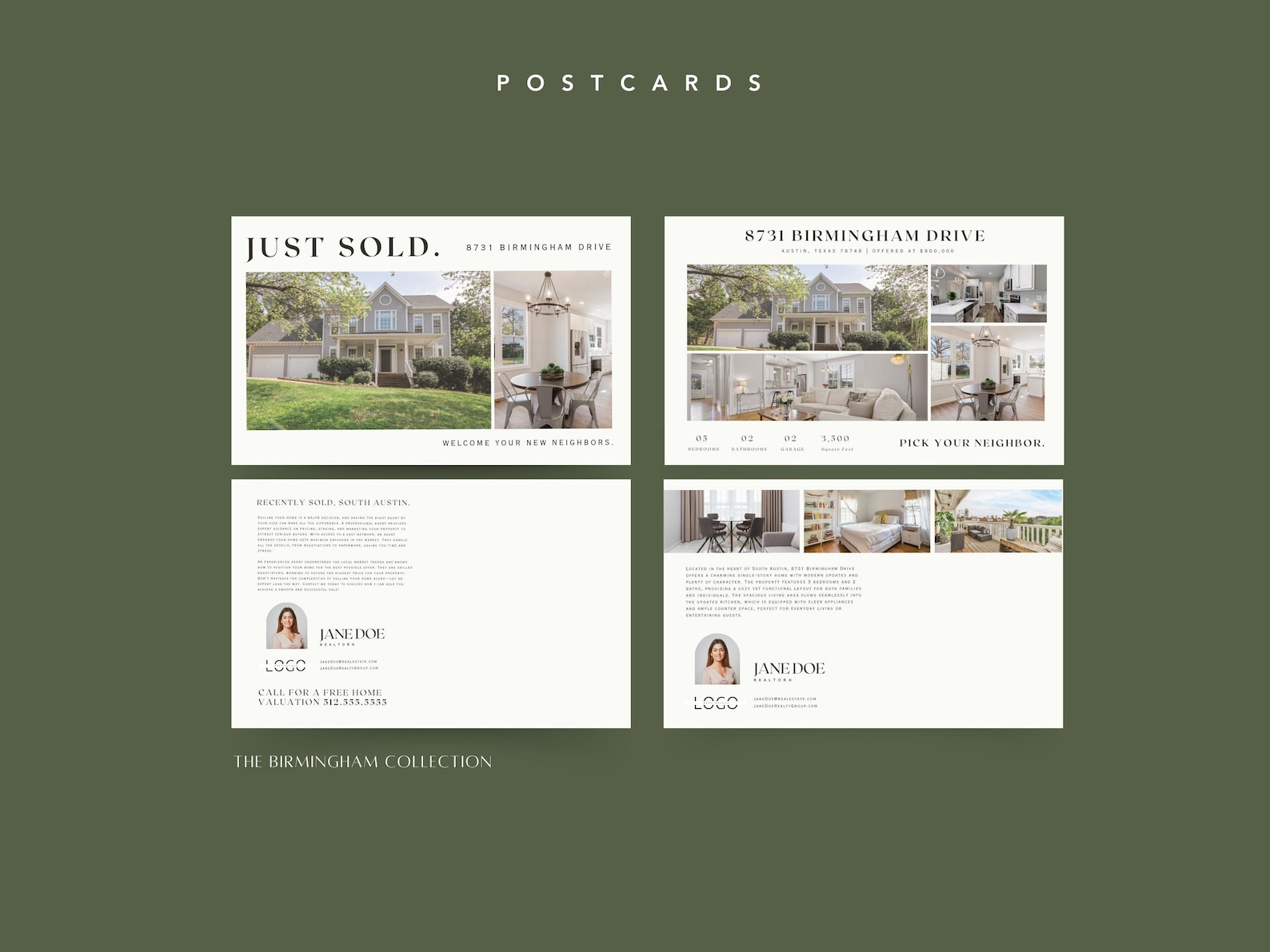 Modern Real Estate Postcards | Editable Luxury Property Marketing ...
