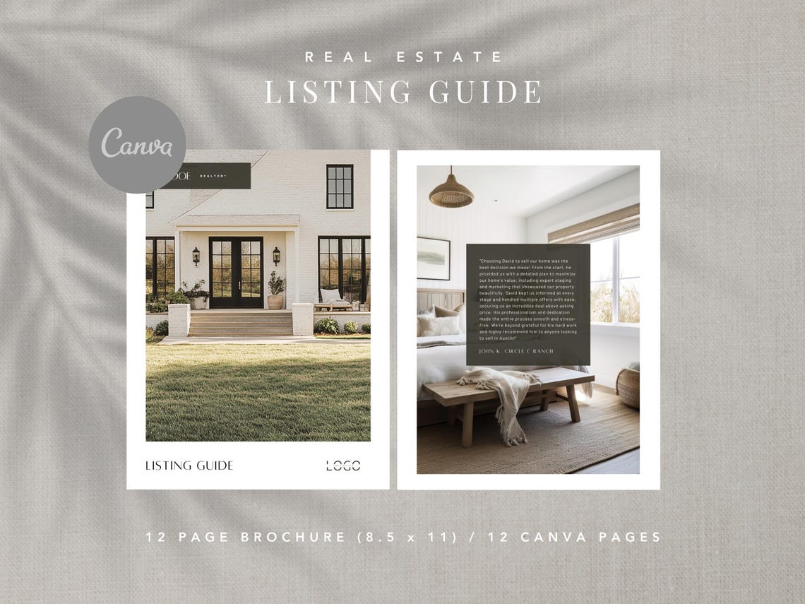 Modern Real Estate Listing Guide: Editable Seller's Template - Etsy