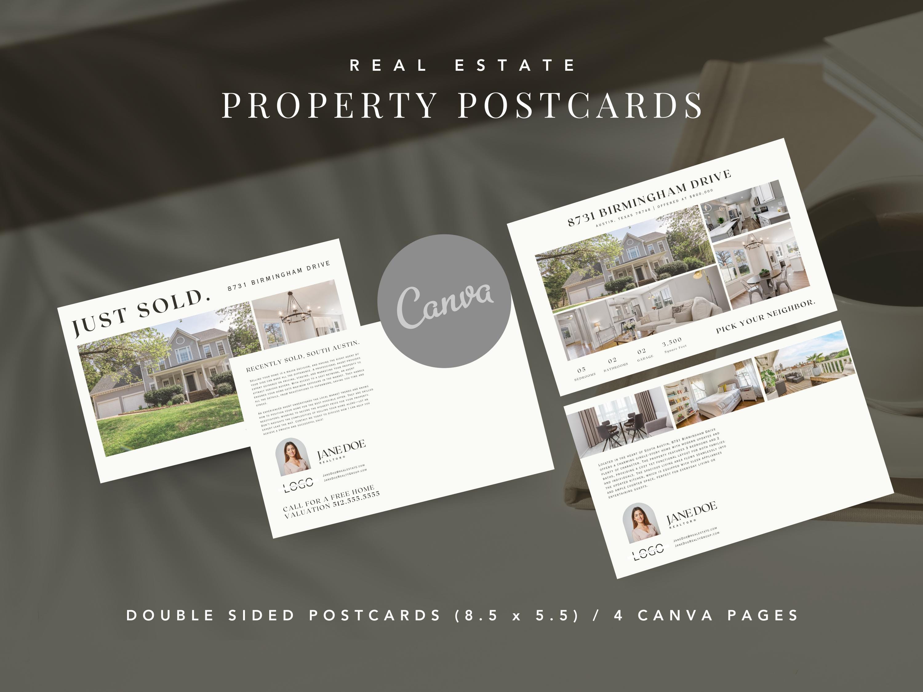Modern Real Estate Postcards | Editable Luxury Property Marketing ...