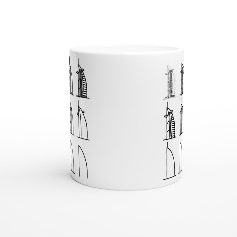 Burj Al Arab, Dubai. Picasso Line Drawing Inspired Mug Art. - Etsy ...