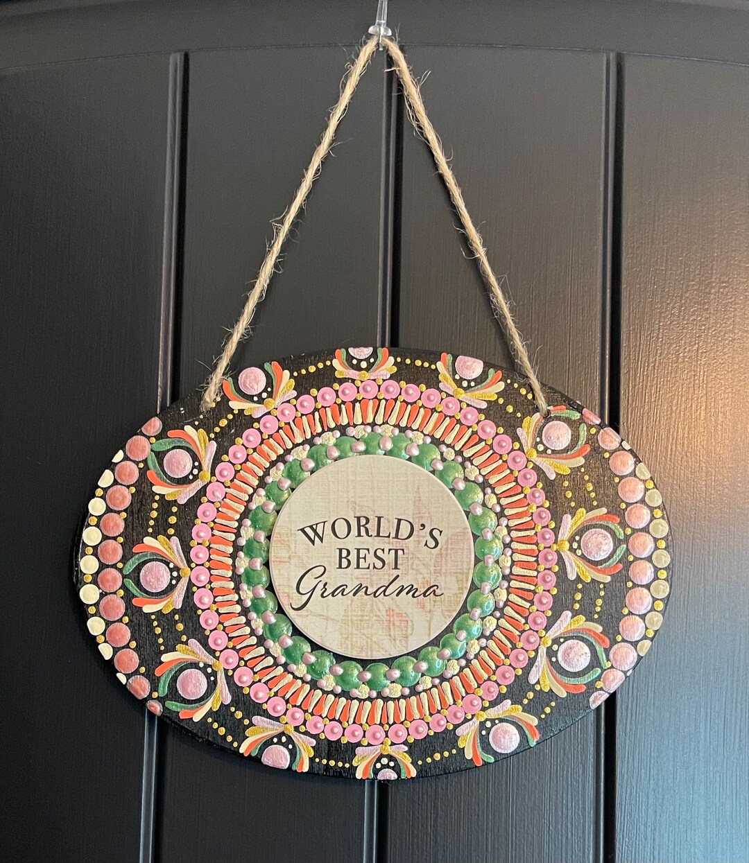 Mandala, Hand Painted Mandala, Original,wall Decor, Grandma, Worlds ...