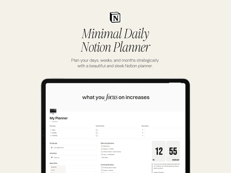Minimal & Aesthetic Notion Life Planner | Notion Template | All in One ...