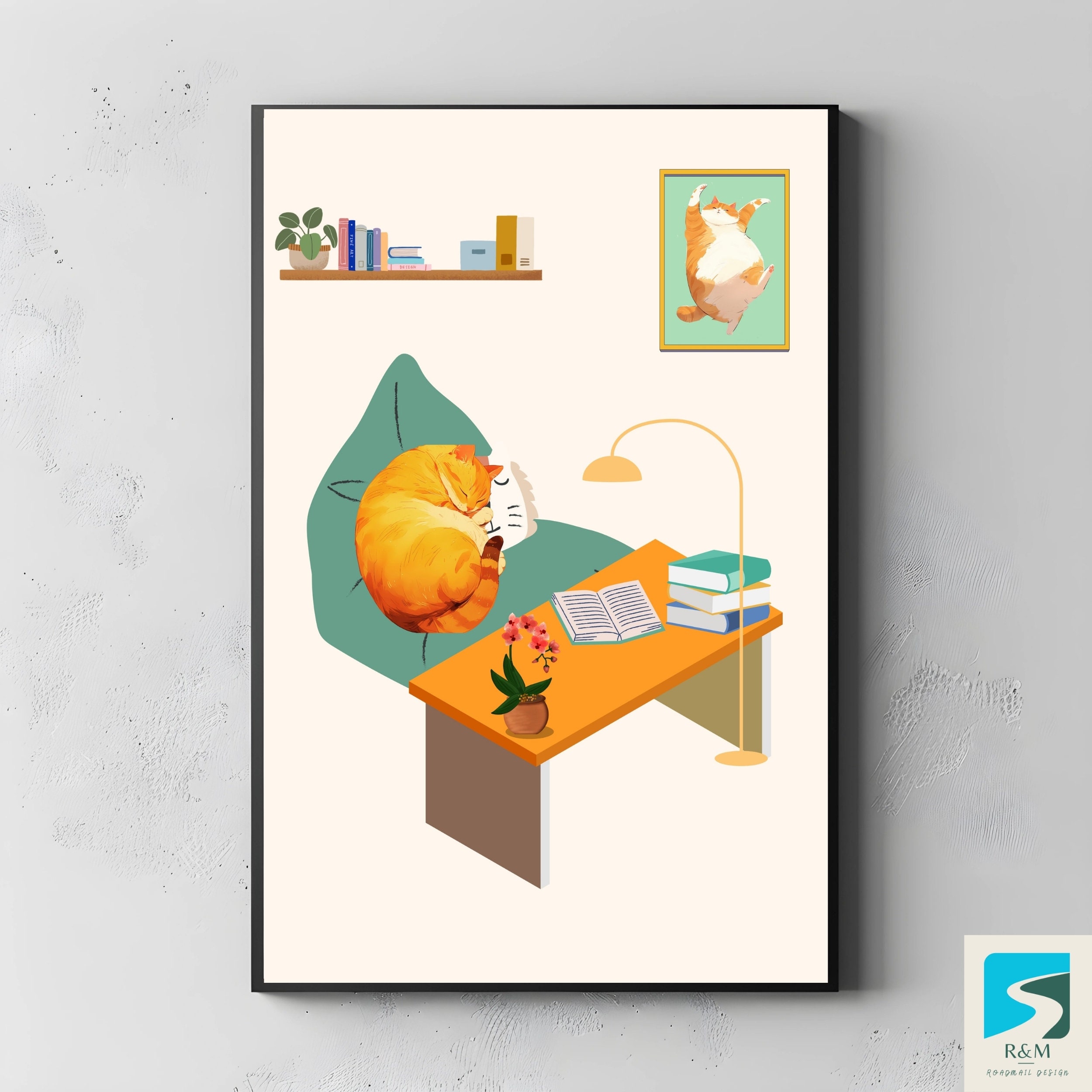 Printable Wall Art, Orange Cat Poster, Orange Cat , Cat Art Print ...