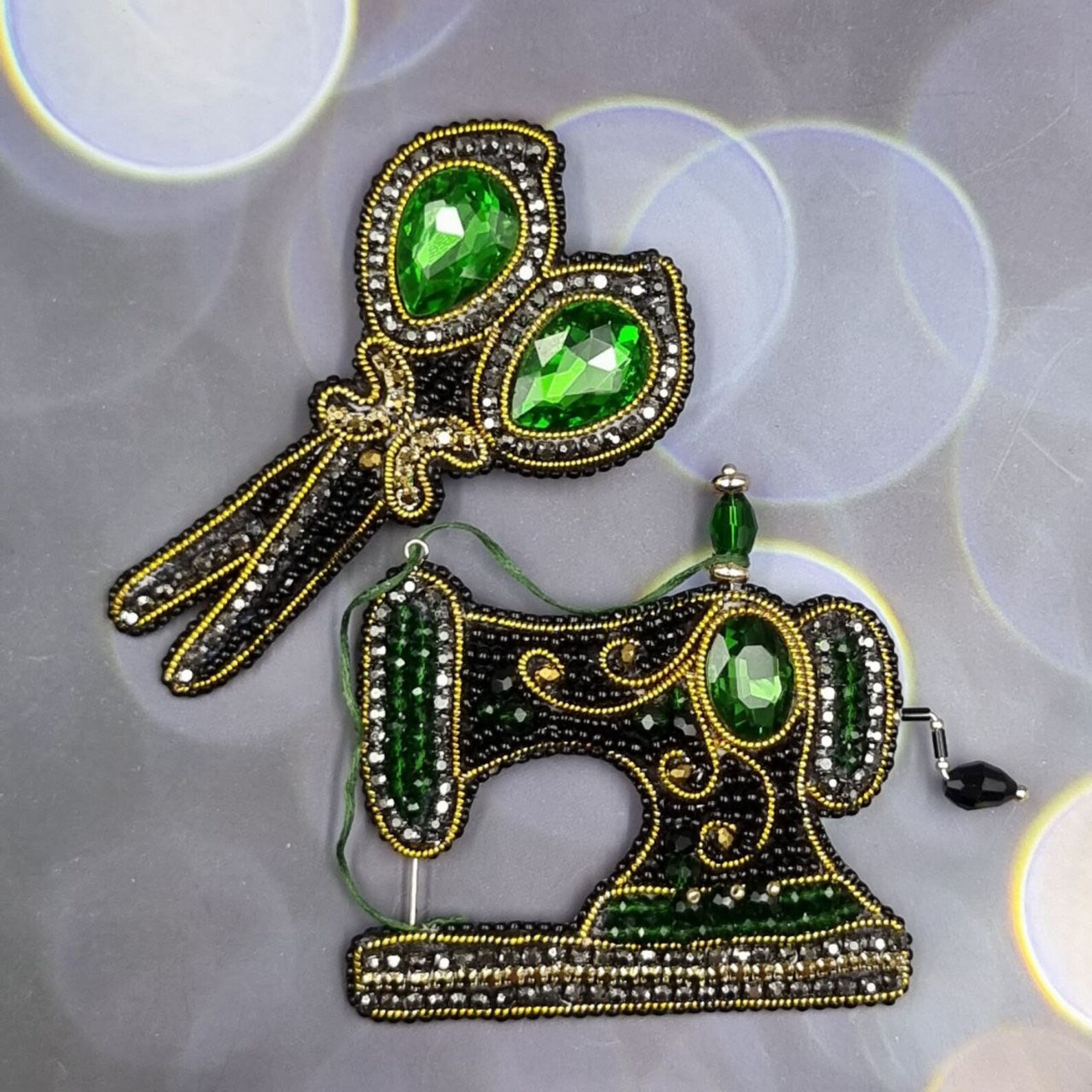 Beaded Brooch Brooch Seamstress Embroidered Brooch Gift for Seamstress ...