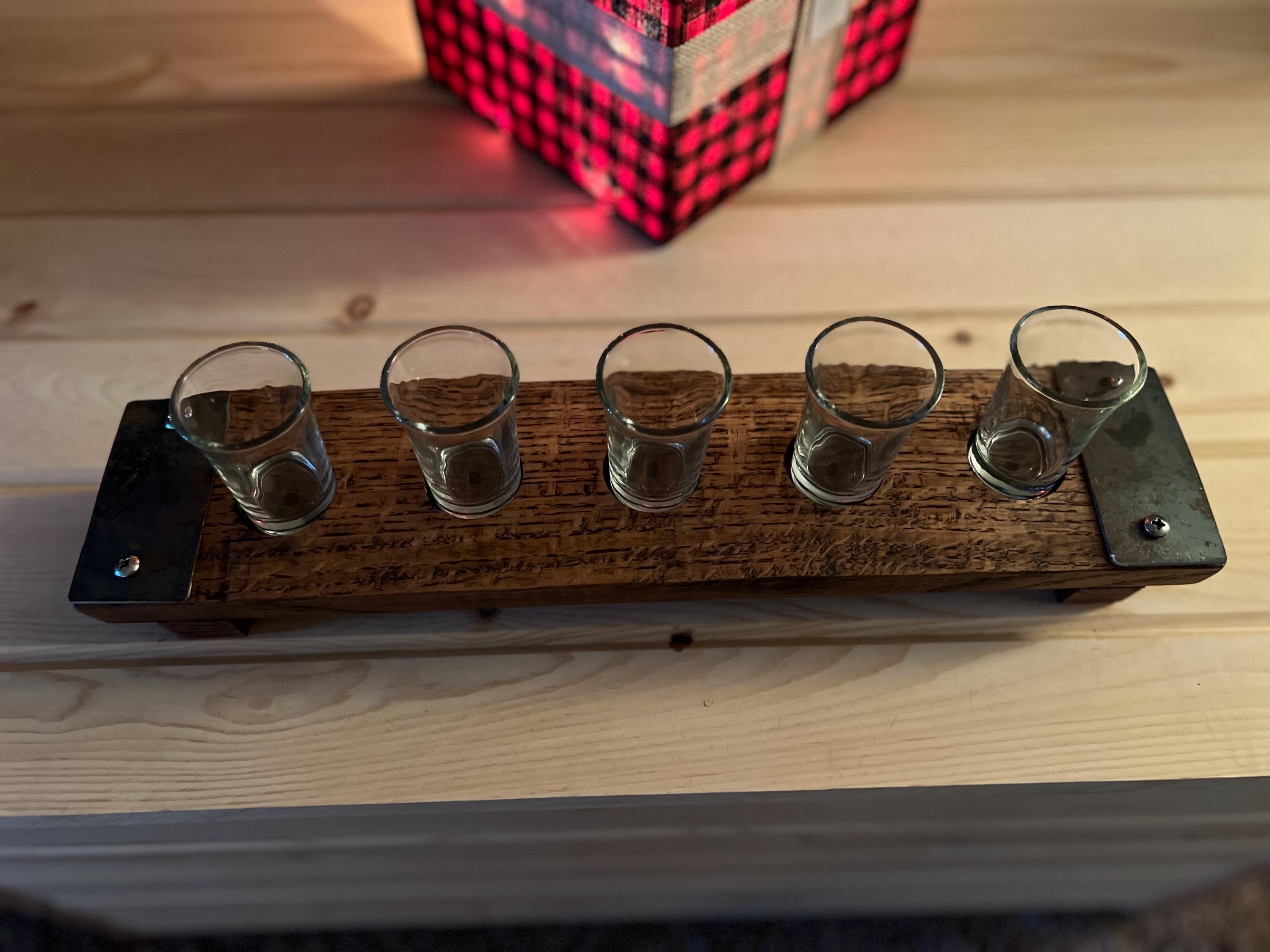 Shot Flight Barrel Stave Flight Holder Rustic Flight Caddy Bourbon ...