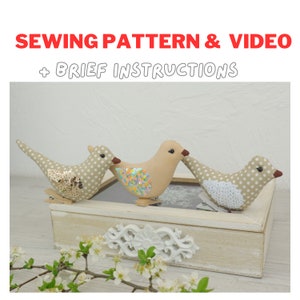 Bird Sewing Pattern Do It Yourself Bird Ornament Digital File - Etsy
