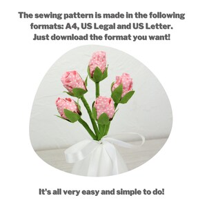 Flower Sewing Pattern Fabric Rose Easy DIY Do It Yourself Artificial ...
