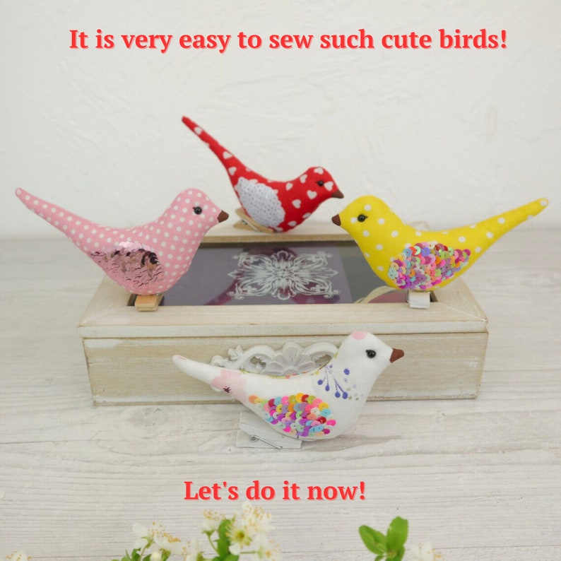 Bird Sewing Pattern Do It Yourself Bird Ornament Digital File - Etsy