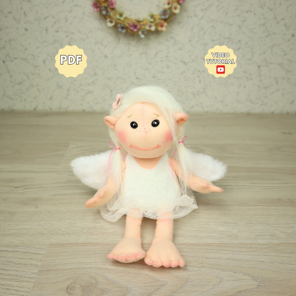 Angel Doll Pattern DIY Rag Doll Sewing Pattern Baby Girl Angel Digital ...