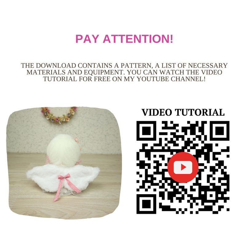 Angel Doll Pattern DIY Rag Doll Sewing Pattern Baby Girl Angel Digital ...