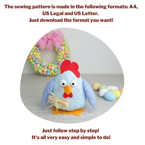 Chicken Sewing Pattern PDF Do It Yourself Easter Craft - Etsy