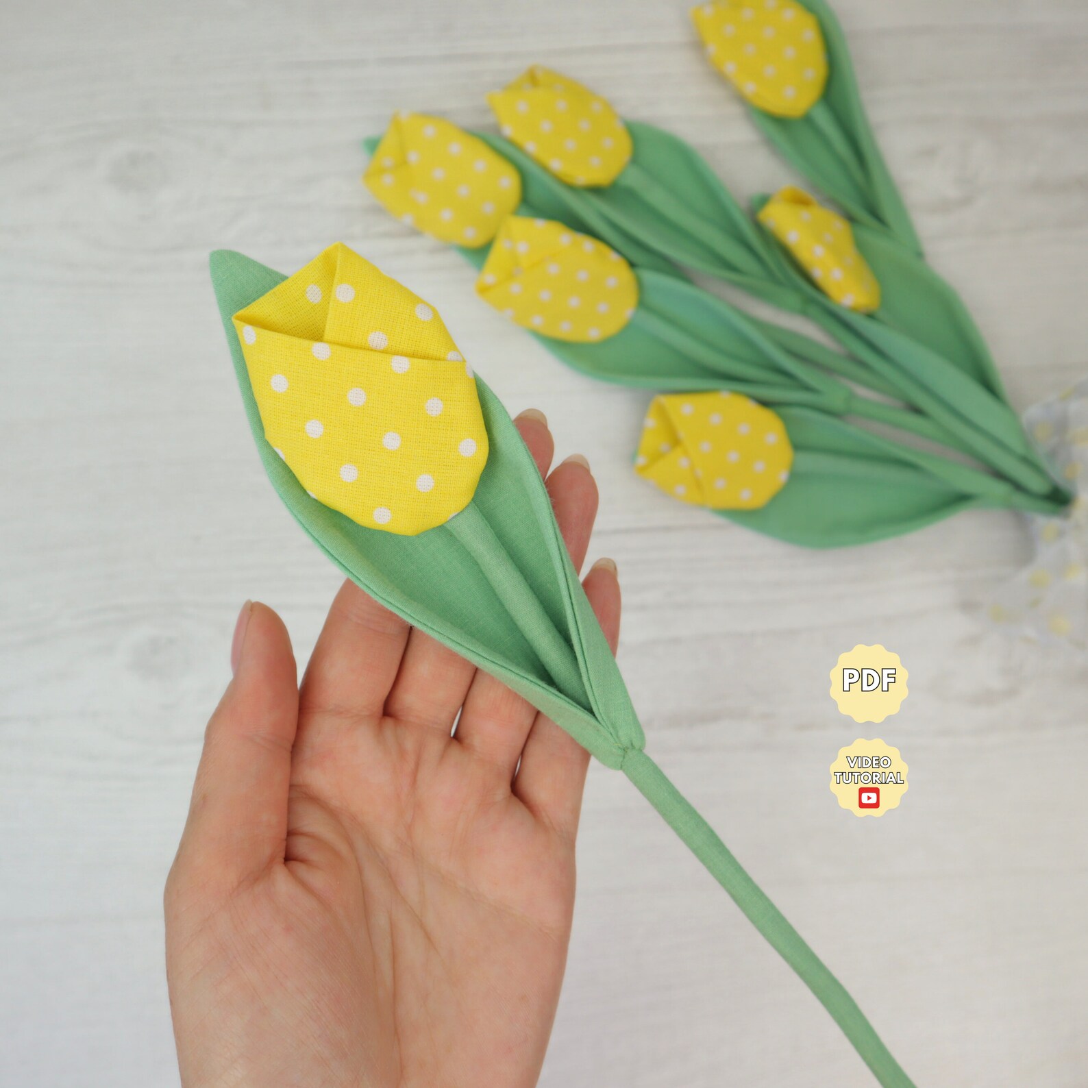 Flower Sewing Pattern Fabric Tulips Easy DIY - Etsy