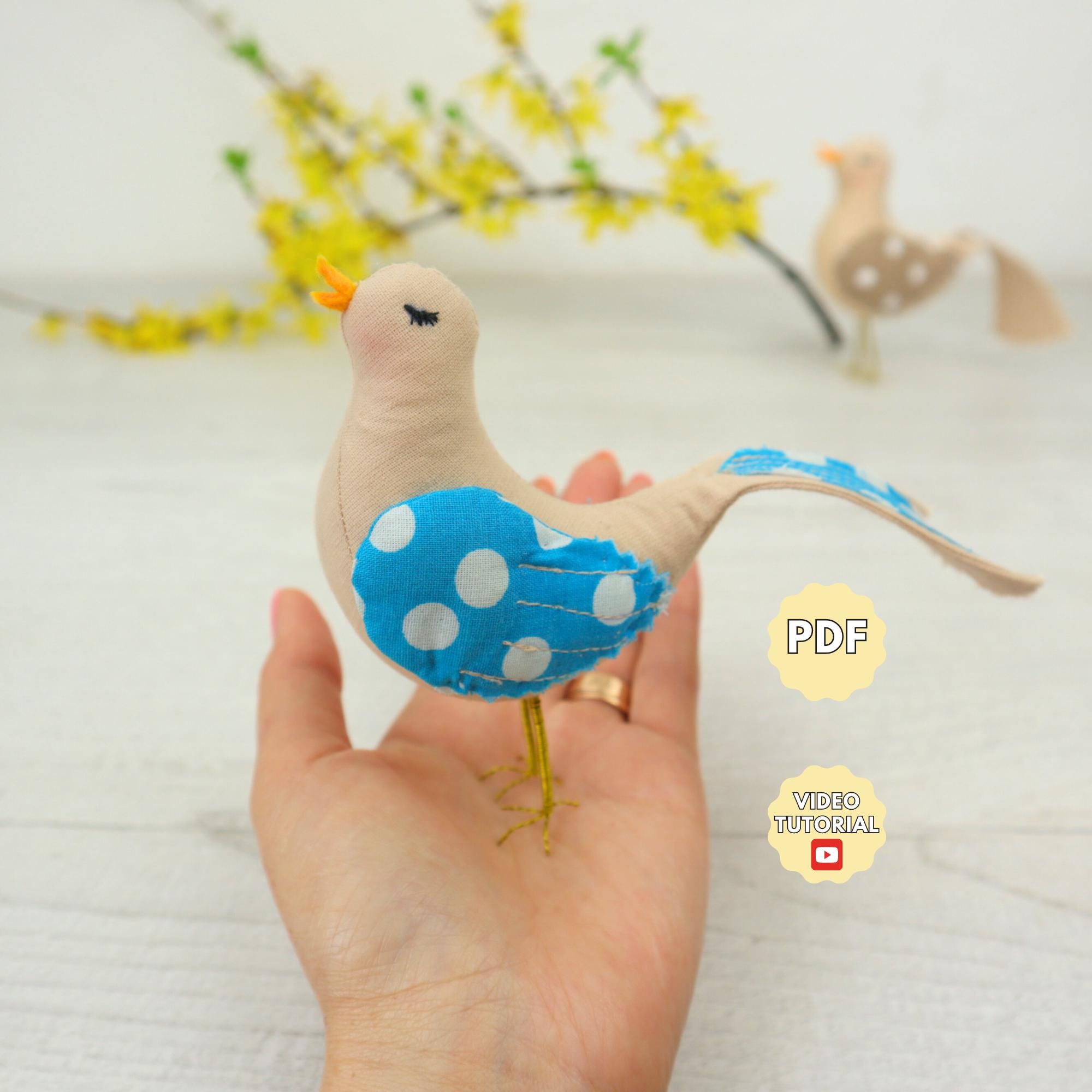 Bird Sewing Pattern Fabric Bird Ornament PDF Stuffed Bird Pattern ...