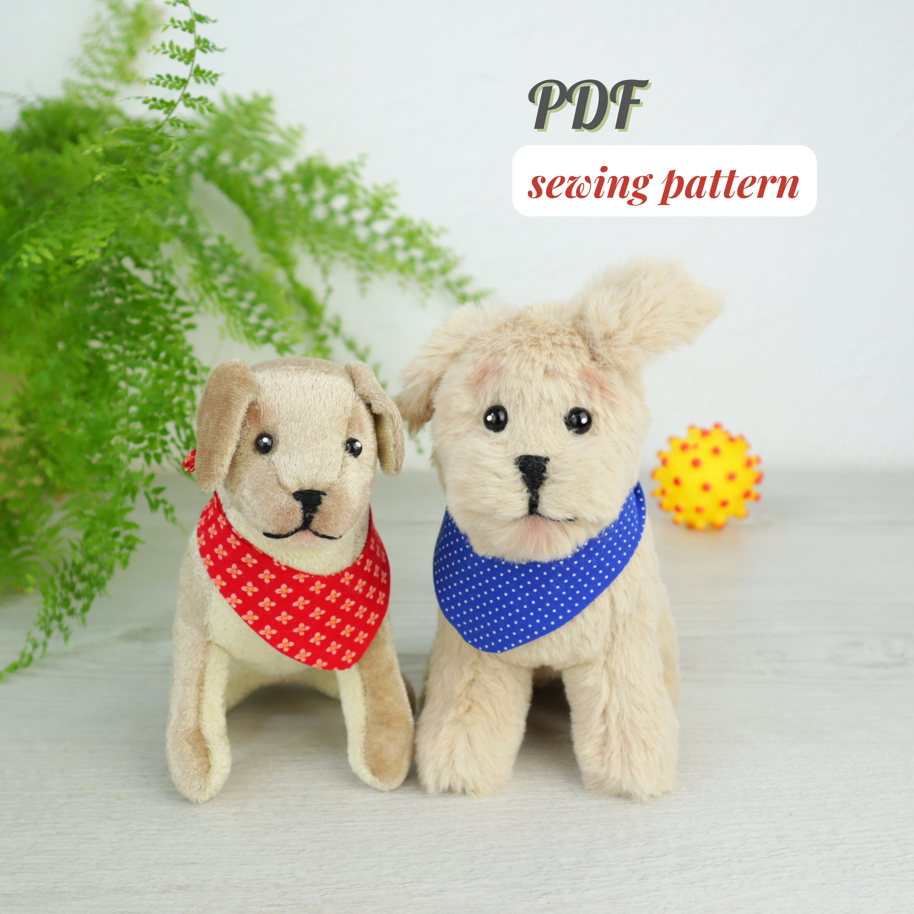 Dog Sewing Pattern PDF Digital Download Plush Dog Do It Yourself - Etsy