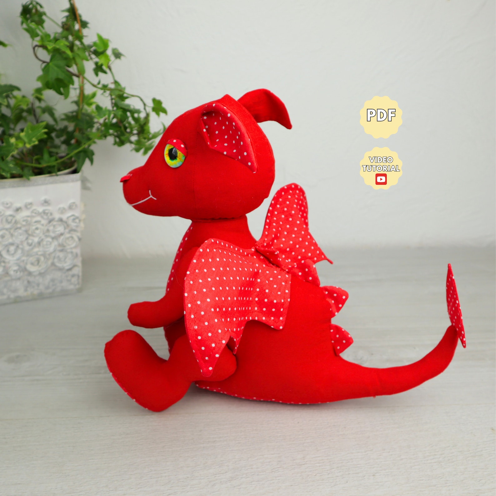 Dragon Plush Sewing Pattern PDF Do It Yourself Dragon Plushie - Etsy