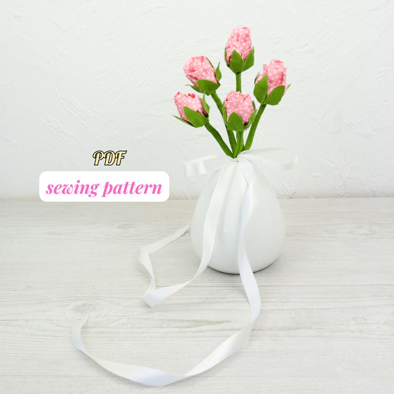 Flower Sewing Pattern Fabric Rose Easy DIY Do It Yourself Artificial Roses - Etsy