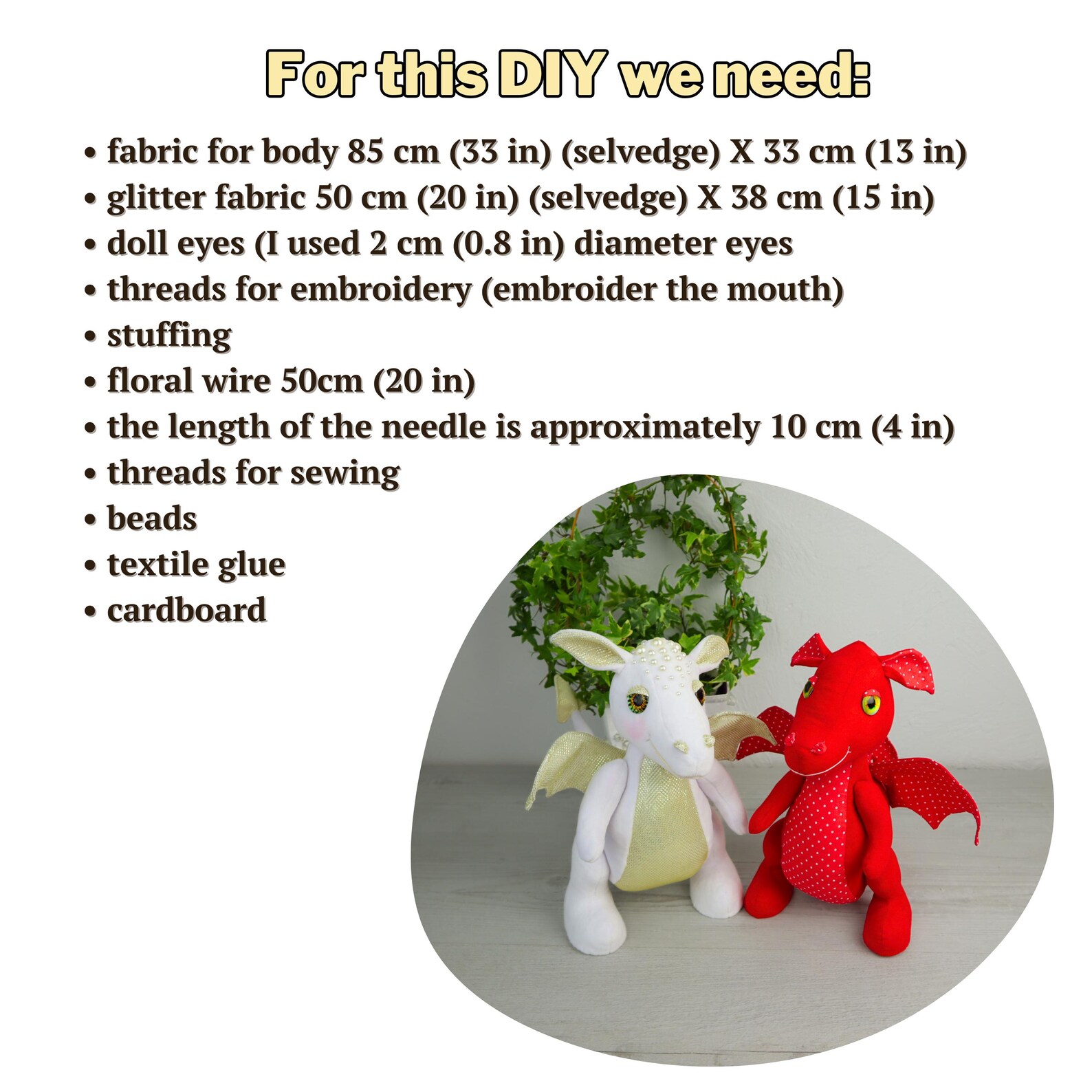 Dragon Plush Sewing Pattern PDF Do It Yourself Dragon Plushie - Etsy