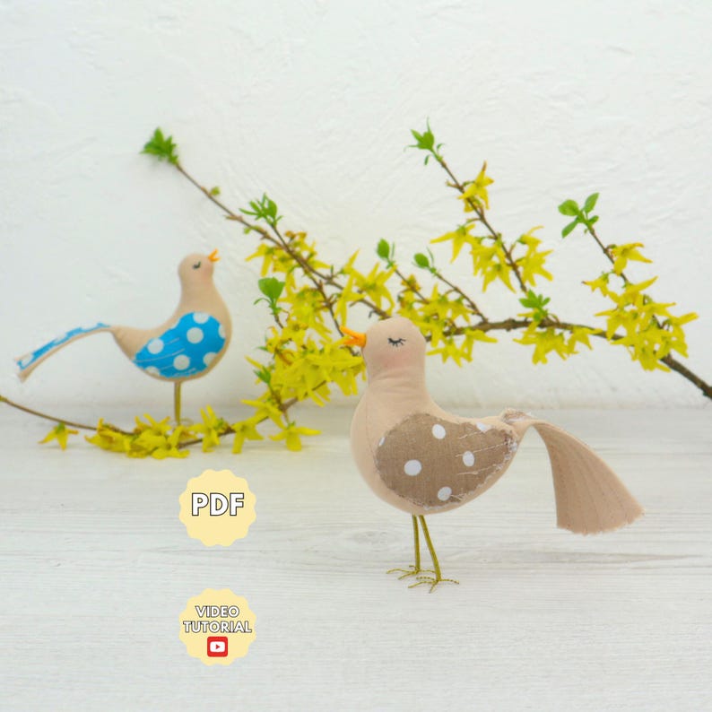 Bird Sewing Pattern Fabric Bird Ornament PDF Stuffed Bird Pattern Digital Download - Etsy