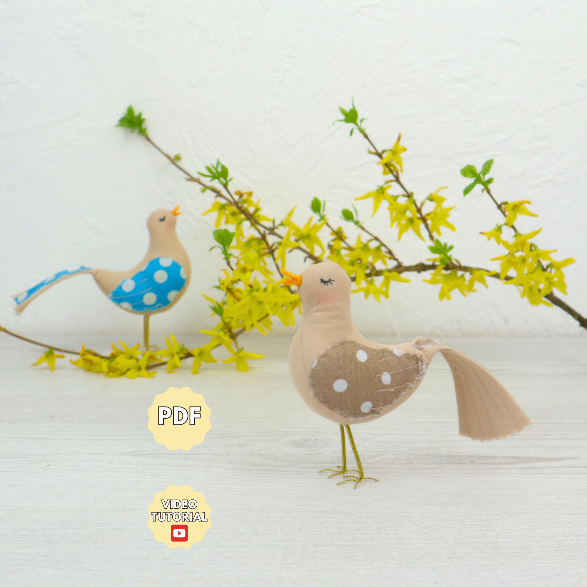 Bird Sewing Pattern Fabric Bird Ornament PDF Stuffed Bird Pattern ...