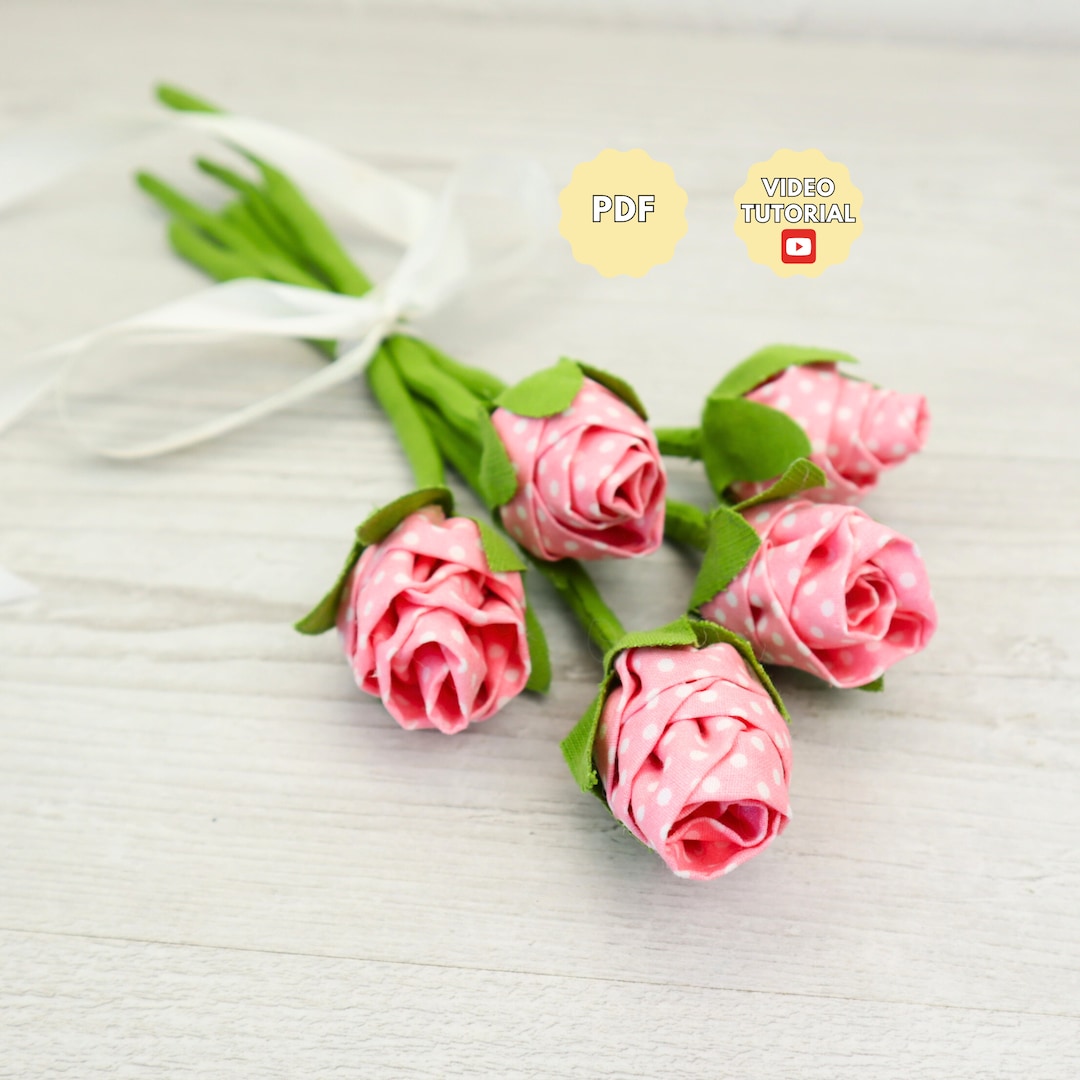 Flower Sewing Pattern Fabric Rose Easy DIY Do It Yourself Artificial ...