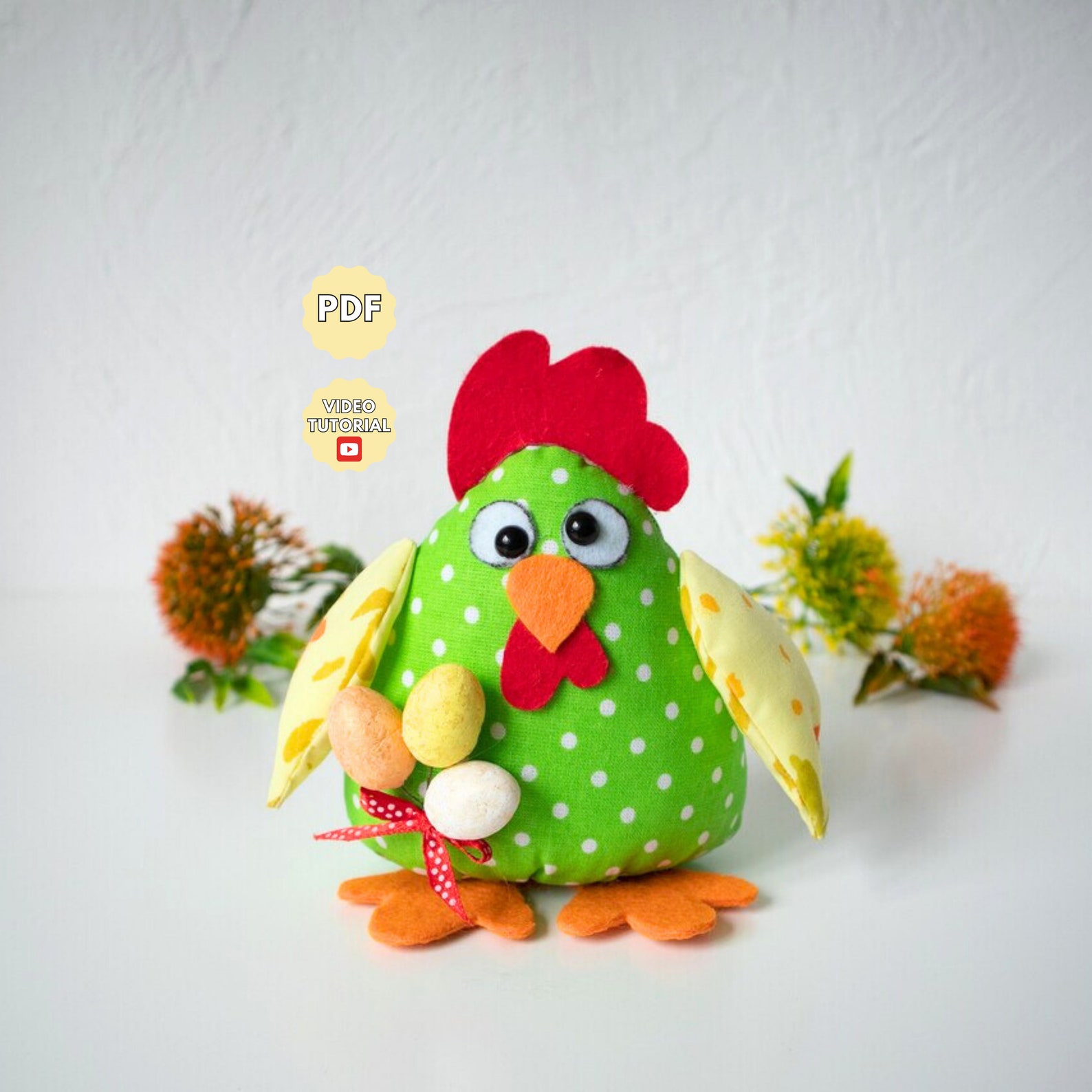 Chicken Sewing Pattern PDF Do It Yourself Easter Craft - Etsy