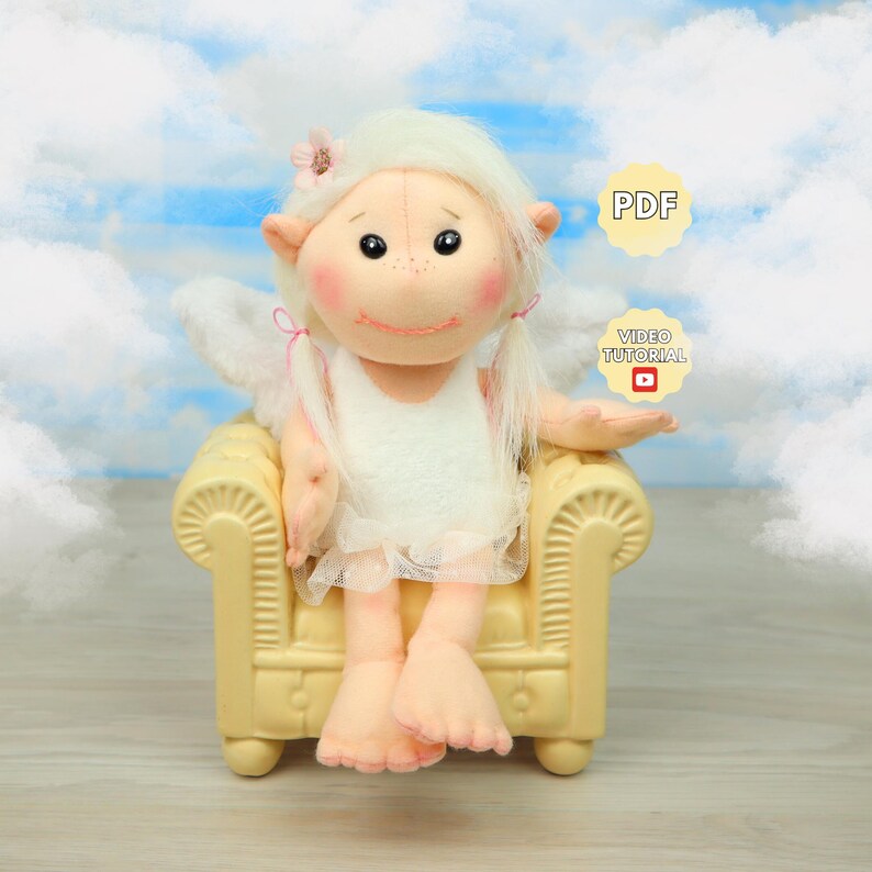 Angel Doll Pattern DIY Rag Doll Sewing Pattern Baby Girl Angel Digital ...