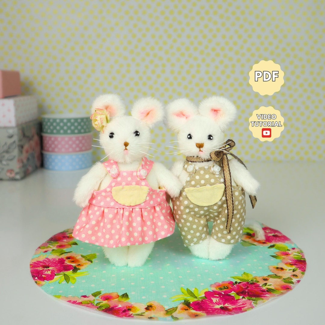 Small Mouse Plush Sewing Pattern PDF Stuffed Animal With Clothes - Etsy