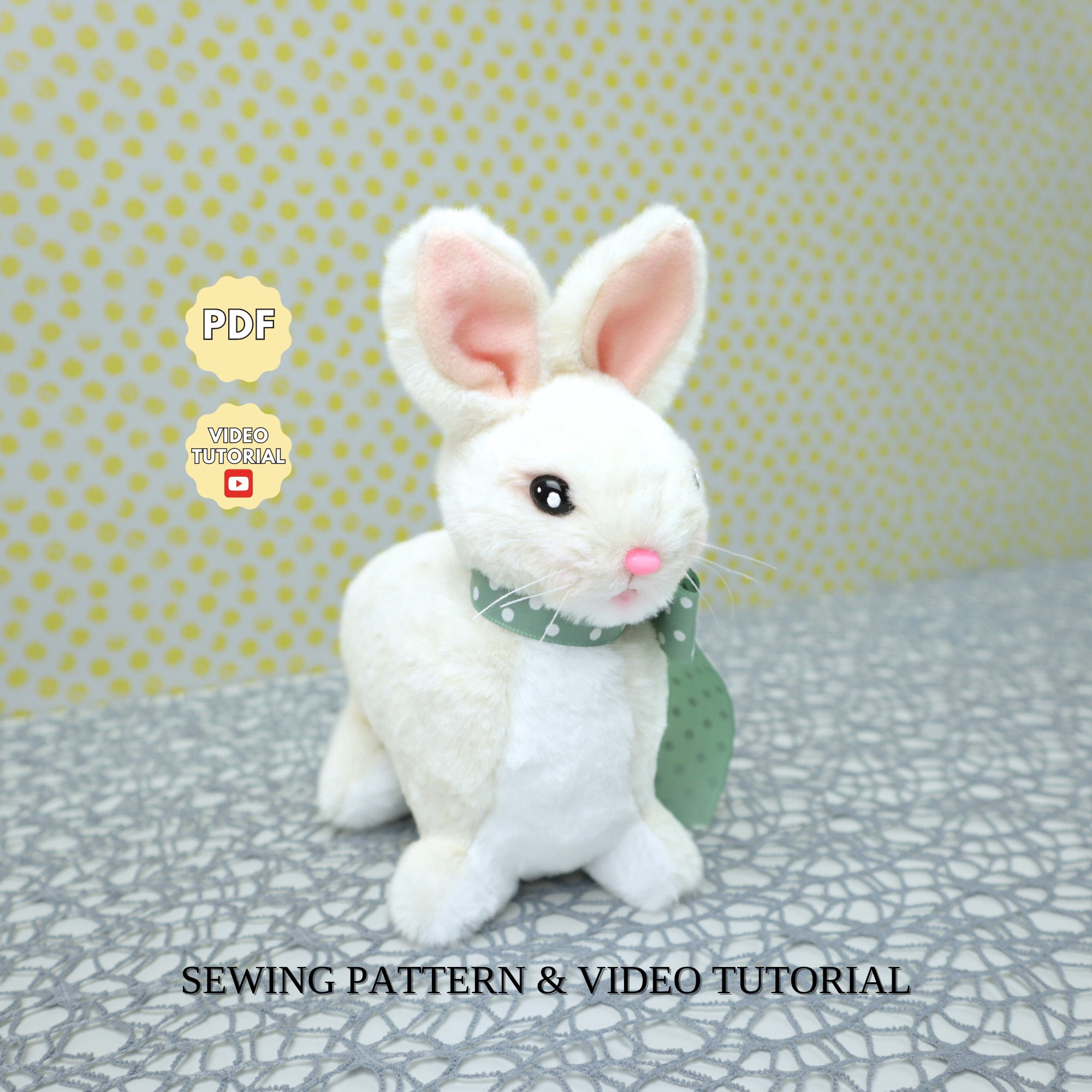 Bunny Plush Sewing Pattern Digital Download Stuffed Bunny Plush Pattern ...