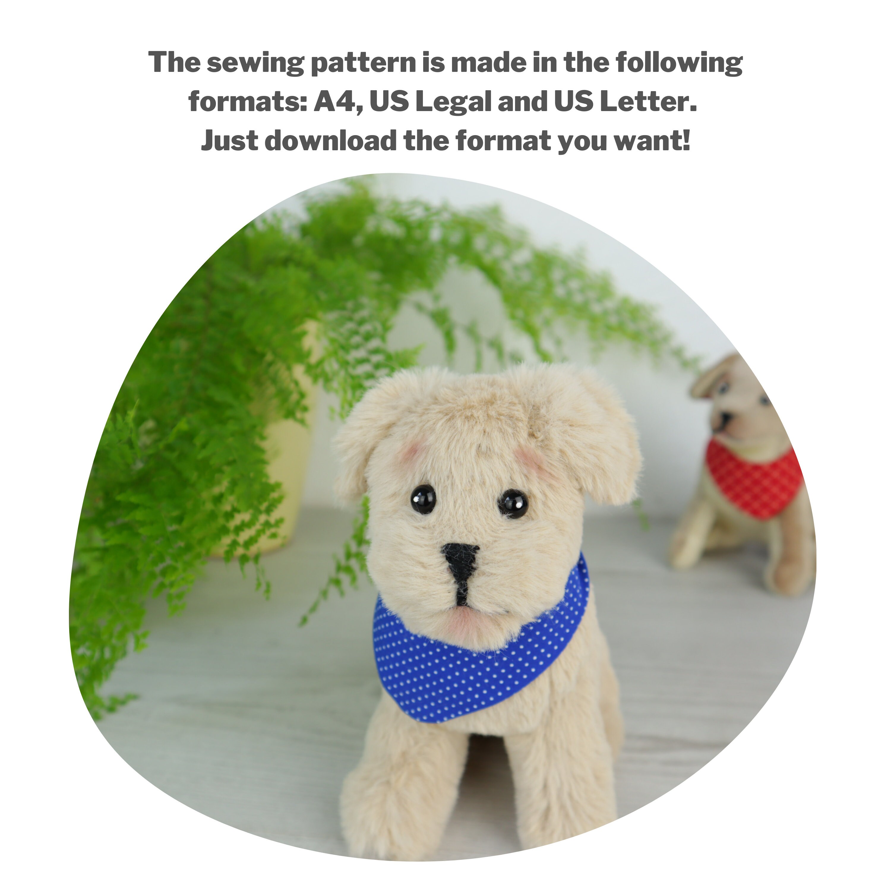 Dog Sewing Pattern PDF Digital Download Plush Dog Do It Yourself - Etsy