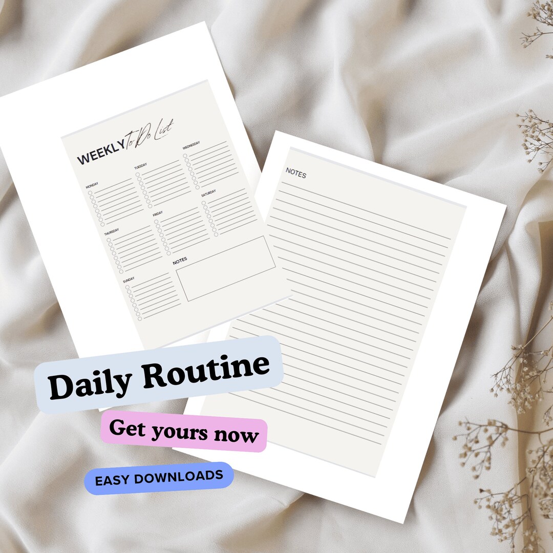 Daily Routine Journal Digital Planner Notability Morning Checklist ...