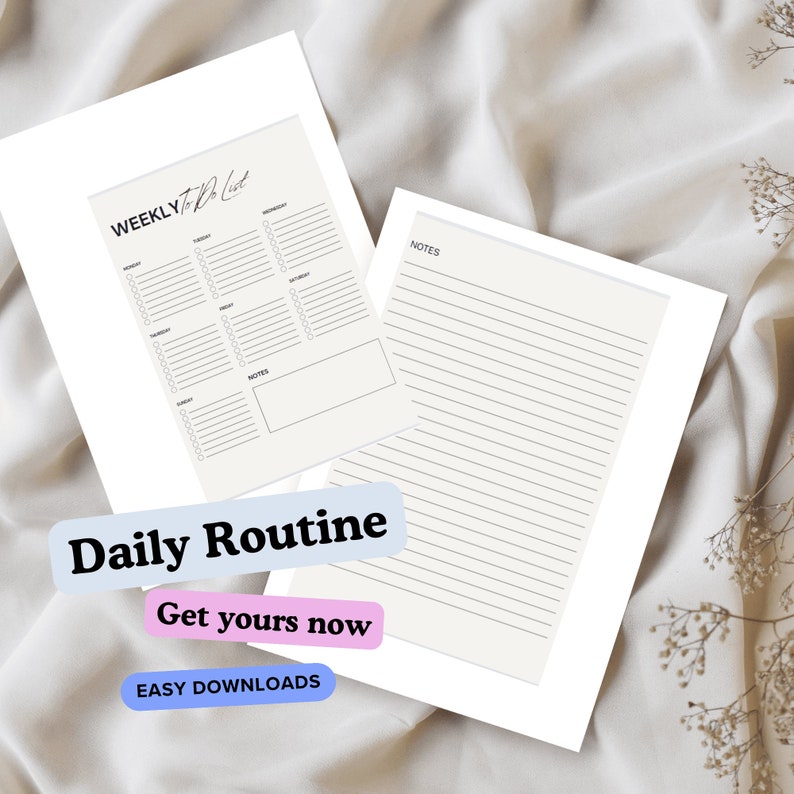 Daily Routine Journal Digital Planner Notability Morning Checklist ...